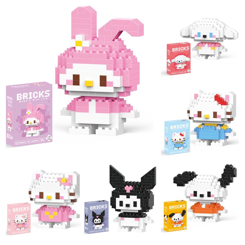 Hello kitty Sanrio Kuromi Cartoon Stacking Blocks Toys Melody ...