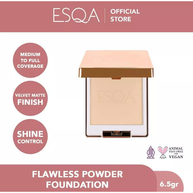 ESQA FLAWLESS POWDER FOUNDATION / COMPACT POWDER ESQA / ORIGINAL 100% ...