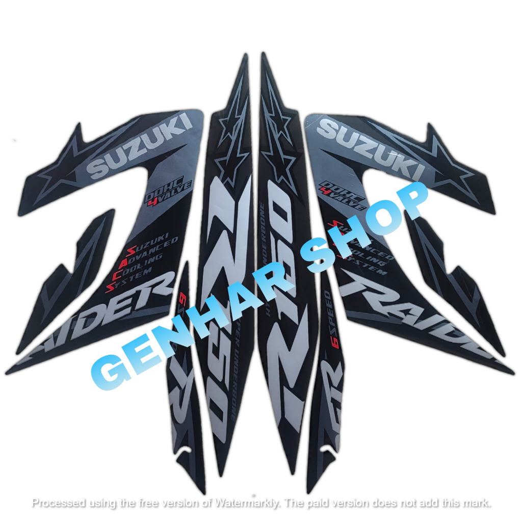 HITAM Suzuki RAIDER R150 2014 FACELIFT FULL Black Motorcycle Standard ...