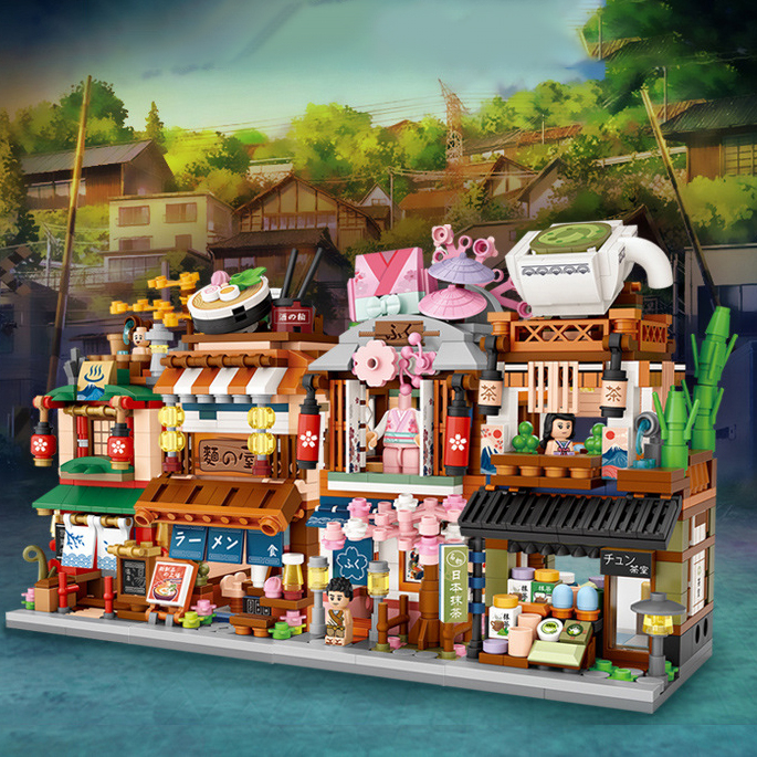 DIY Puzzle Block Ramen Onsen Kimono Matcha - Mini Figure Cute Japanese ...