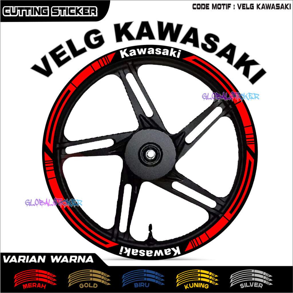 Kawasaki Motorcycle Rim Stickers Assorted Colors Oracal Material ...