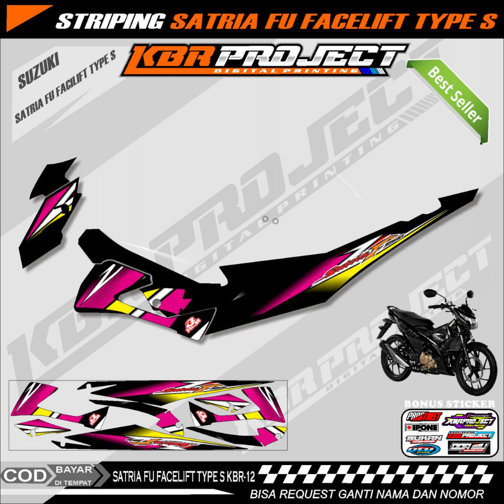 Satria FU FACELIFT TYPE S Sticker STRIPING PREMIUM Motorcycle PREMIUM ...