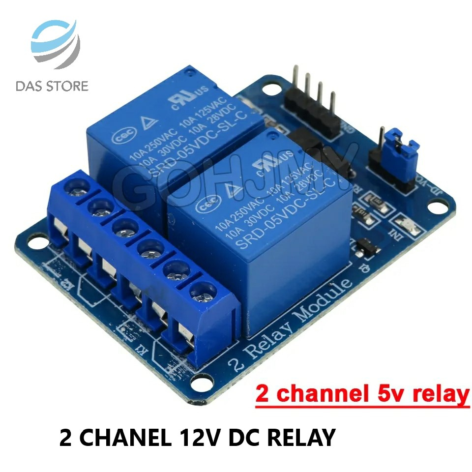 Module Relay 2-Channel 5V 12V 10A AC DC Compatible Arduino Module ...
