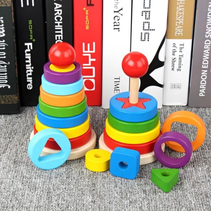 KAYU Colored stacking wooden toys/stacking wooden for kids/stacking ...