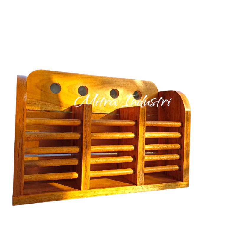 KAYU Cutlery rack Aesthetic teak wood rack Pencil rack Kitchen tool ...