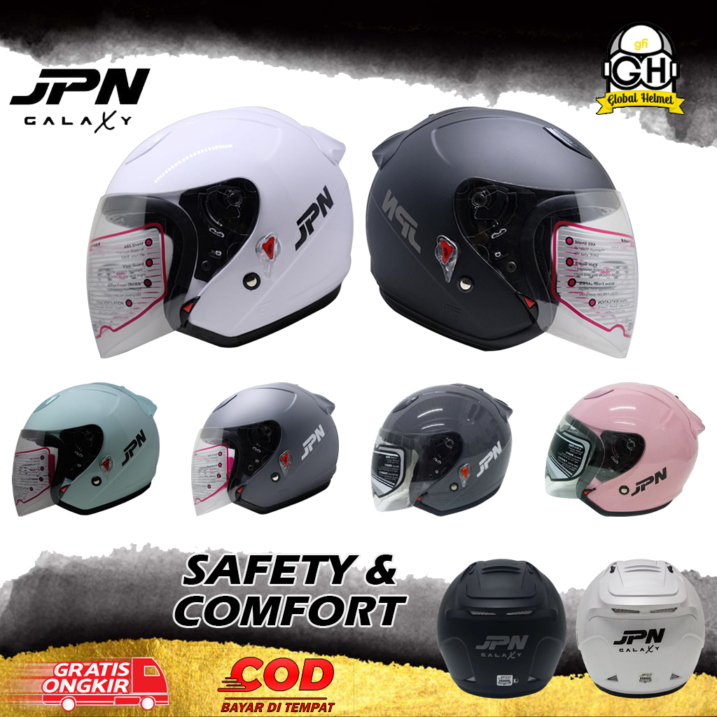 Original SNI ADULT JPN GALAXY STANDARD HALF FACE MOTORCYCLE HELMET ...
