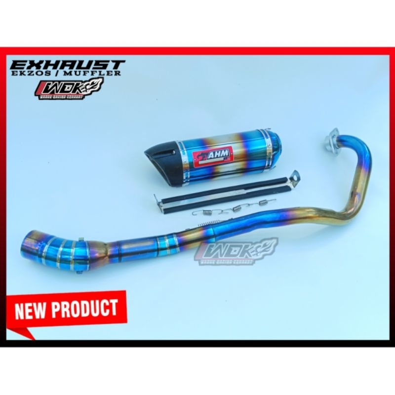 EKZOS MUFFLER AHM M3 BLUEMOON LC135 V1-V8, Y15ZR, Y15, RS 150R, RSX150 ...
