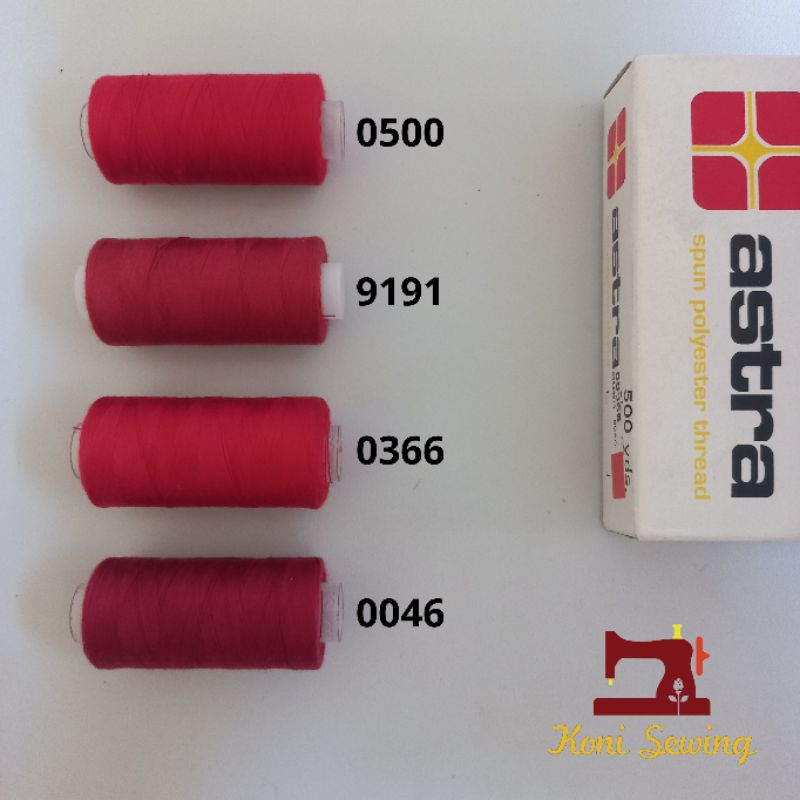 MERAH Astra 500yards Sewing Thread Original Red & Pink Color | Shopee ...