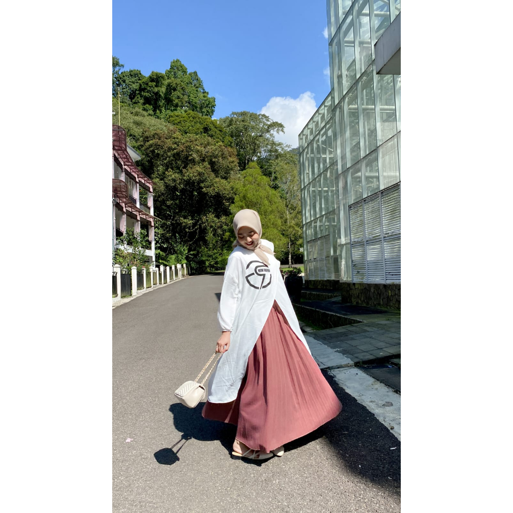 Mecca Long Tunic Semi Kaftan Crinkle Airflow | Shopee Malaysia