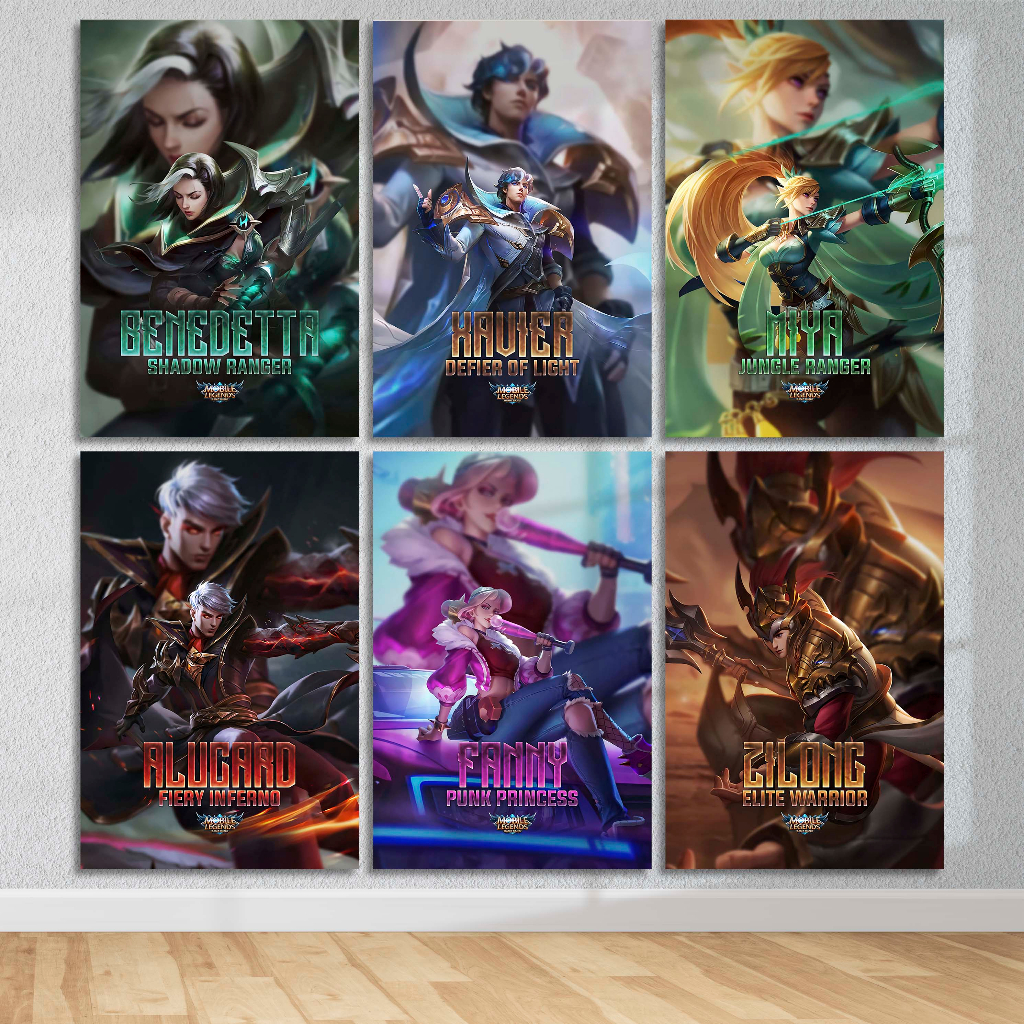 KAYU HIASAN DINDING Mobile legend Character Wooden Poster Wall ...