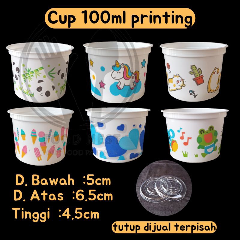 [CONTENTS 50 pc] character ice cream cup 100ml ice cream cup 100ml ...
