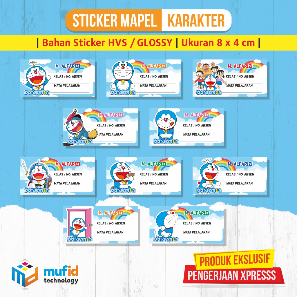 Book Label Stickers / Custom DORAEMON Subjects (10 PCS) | Shopee Malaysia