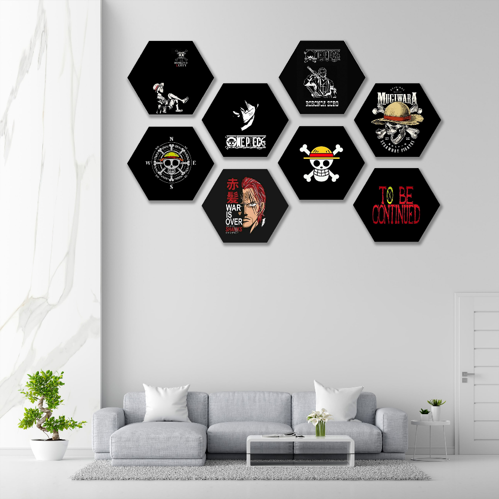 KAYU HIASAN DINDING Hexagonal ONE PIECE AESTHETIC DESIGN WALL ...