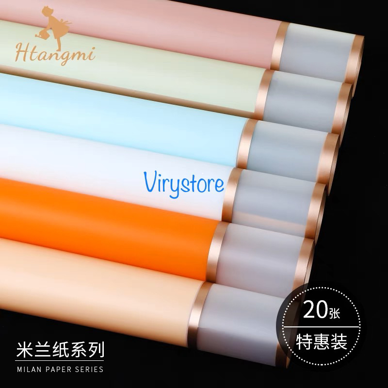 [1Sheet] Transparent Gold Frame Cellophane Double List Flower Wrapping ...