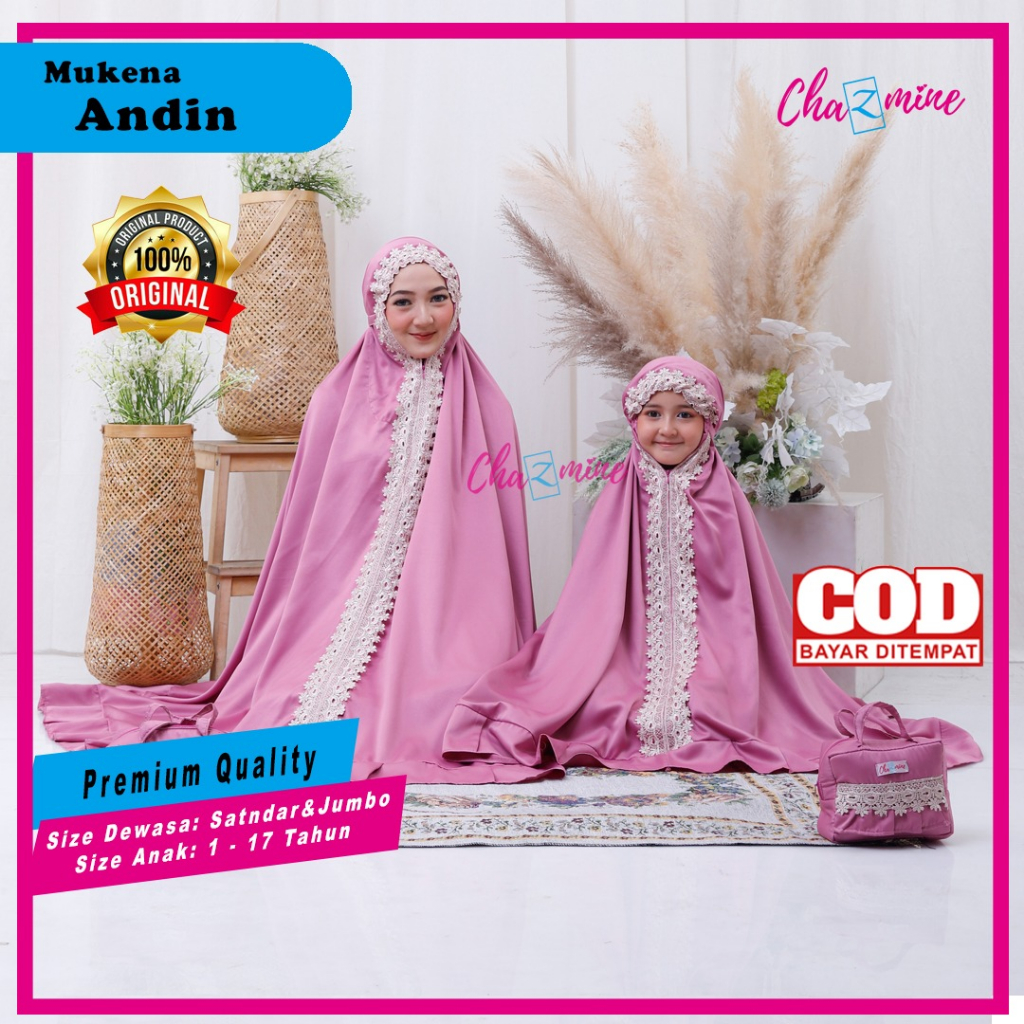 Best Selling!! Couple Mother And Child Andin Model 2in1 Original Satin Material By Chazmine ...