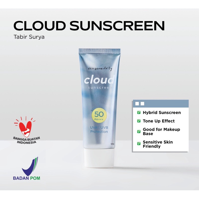 Skin Game Cloud Hybrid Sunscreen SPF 50 PA+++ 80gr Full Size | Skingame ...