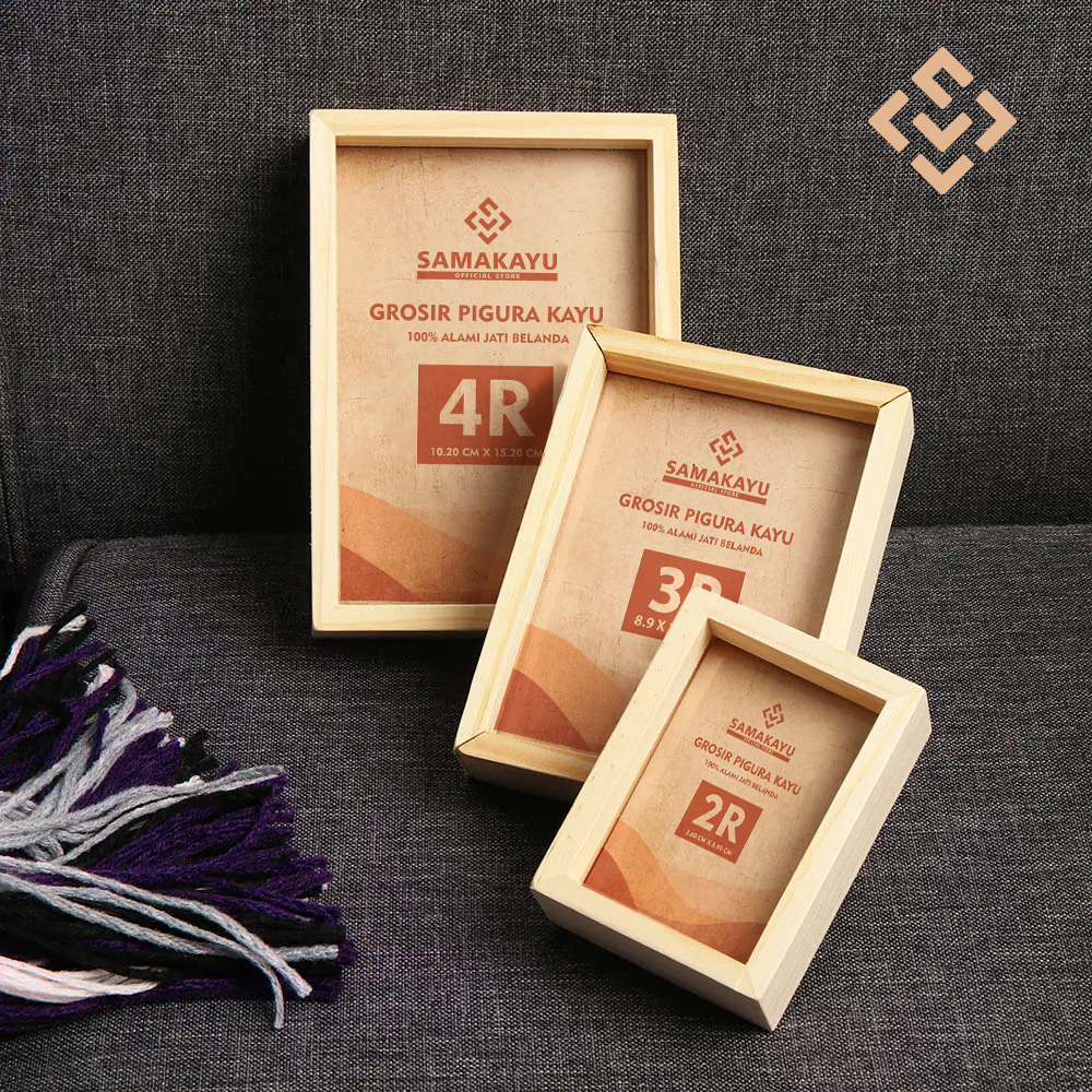 KAYU Dutch Teak Wood Frame 3R Wood Photo Frame Size 3R | Shopee Malaysia