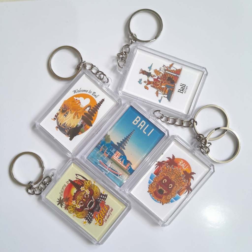 GANTUNGAN Bali ACRYLIC KEYCHAINS (FRONT BACK WITH PICTURES) | Shopee ...
