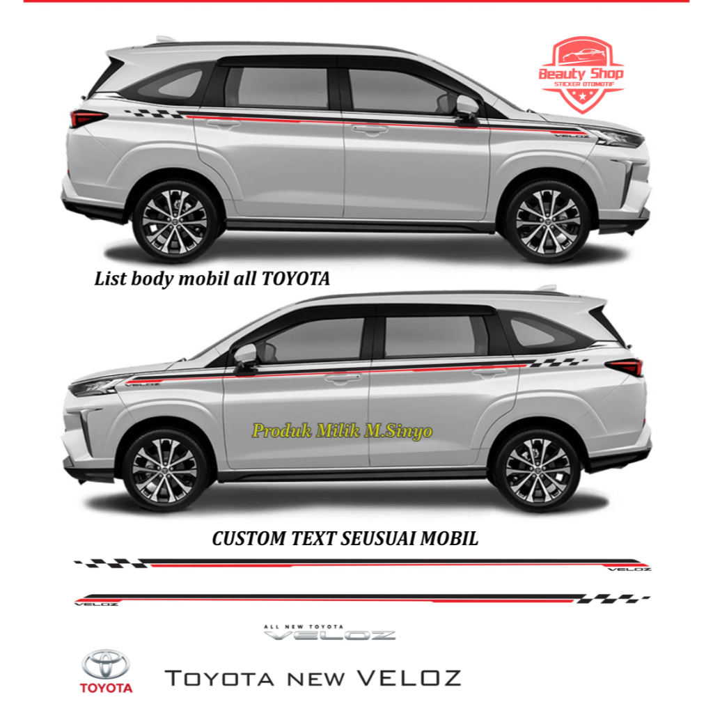 Veloz STICKER TOYOTA VELOZ LIST Car TOYOTA VELOZ CUTTING STICKER TOYOTA ...