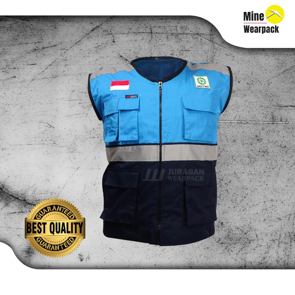 Navy Blue Project Vest Safety Field Work Uniform Wearpack K3 | Shopee ...