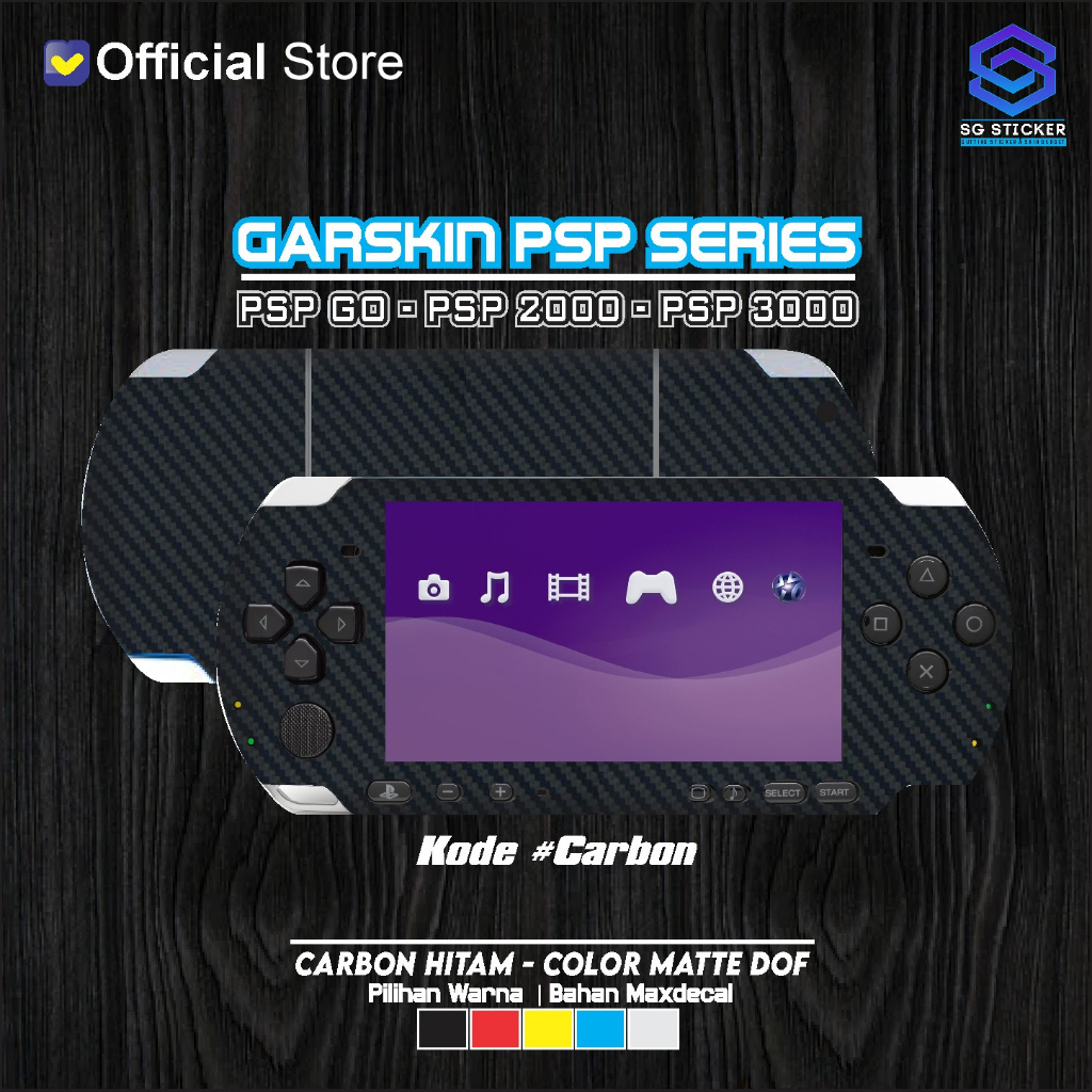 Garskin PSP GO PSP 2000 PSP 3000 Carbon Black | Shopee Malaysia