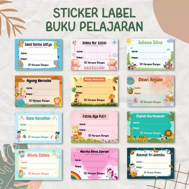 MATA Subject Book Name LABEL Sticker AESTHETIC MAPEL Sticker CUSTOM ...