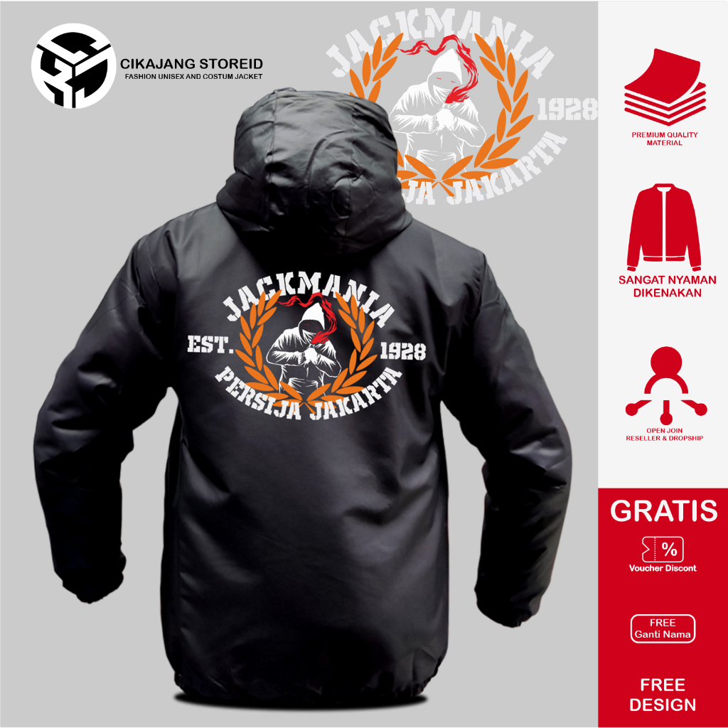 HITAM Ultras persija culture indonesia Jacket Black Color Thick ...