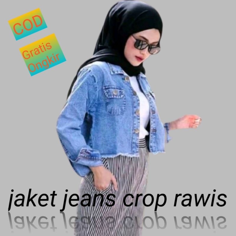 Chasya crop acid Women's crop acid jeans Jacket | Shopee Malaysia
