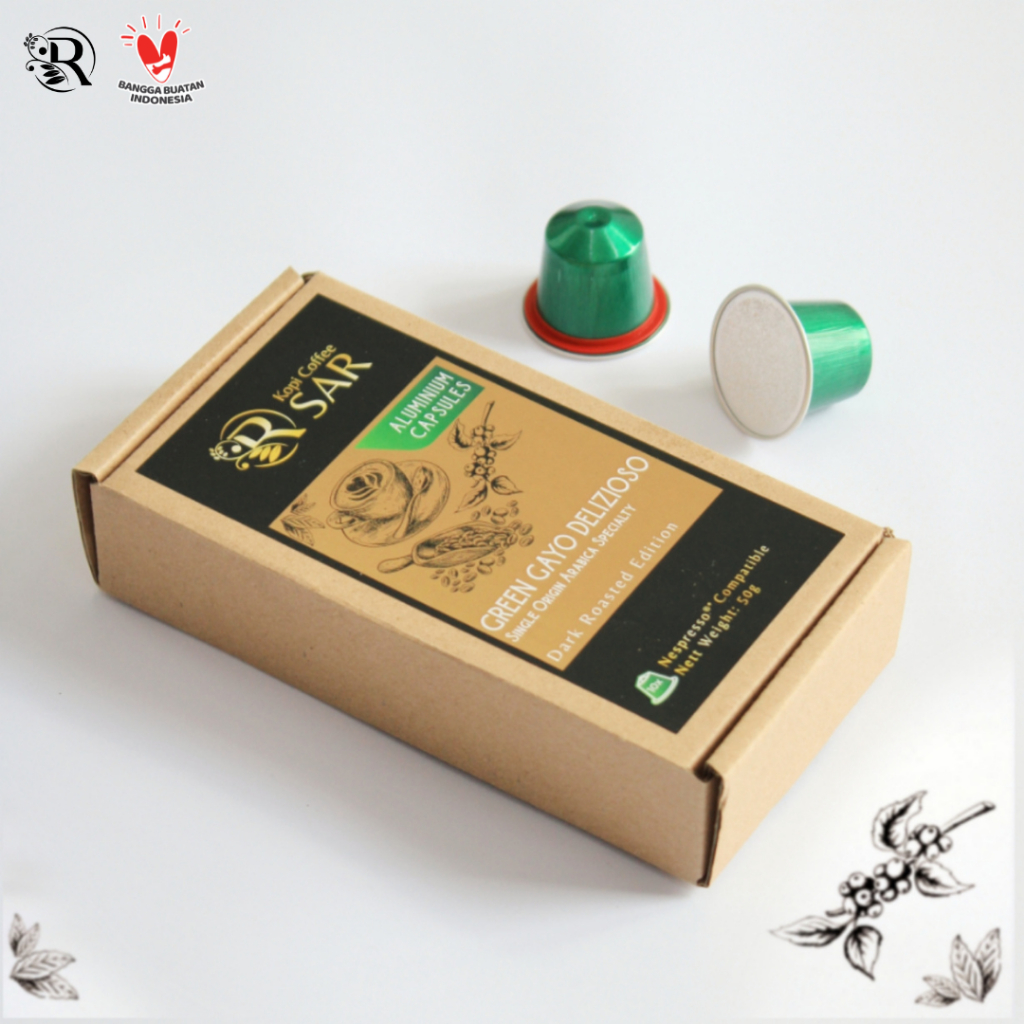 MESIN Green GAYO - Single Origin Arabica Nespresso Compatible Coffee Capsules Coffee SAR Coffee ...