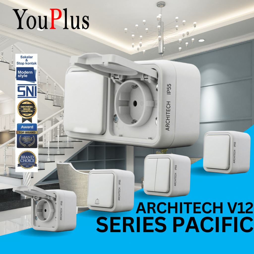 Architech V12 PACIFIC SERIES / V12 STOP CONTACT SWITCH / GRAY | Shopee ...