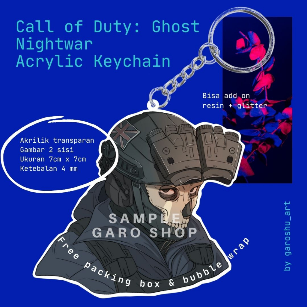 GANTUNGAN Ghost Nightwar Call of Duty Acrylic Keychain By Garoshu ...