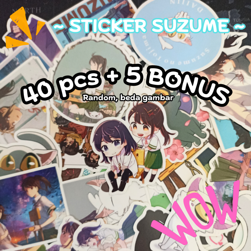 Suzume Anime Sticker 40pcs+5pcs Stickers For HP Helmet Laptop Tumbler ...