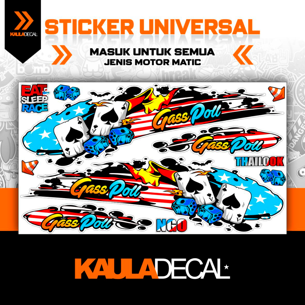 Motorcycle STRIPING STICKER ALL MATIC MOTIF 257 / UNIVERSAL MATIC ...