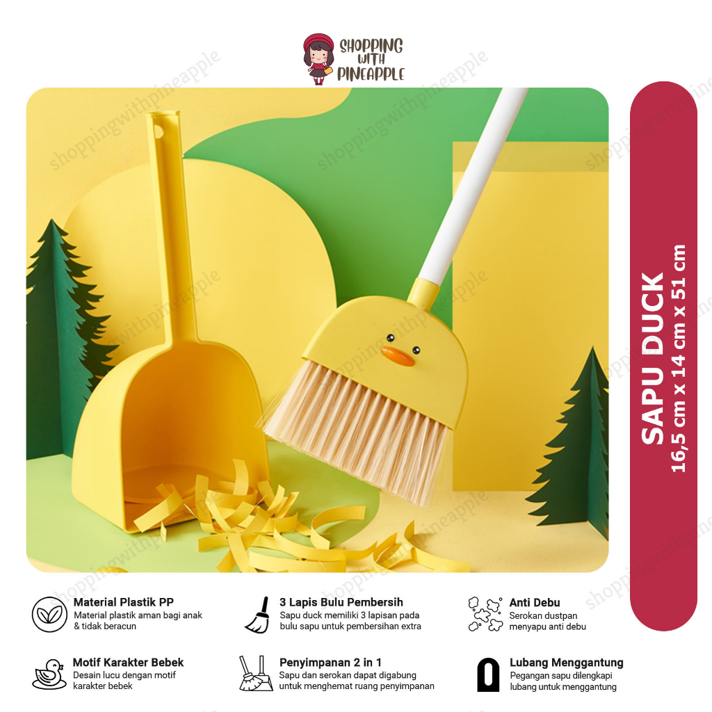 Swp - Mini Duck Floor Broom/Broom Set With Cute Kids Mini Drain/Cute ...