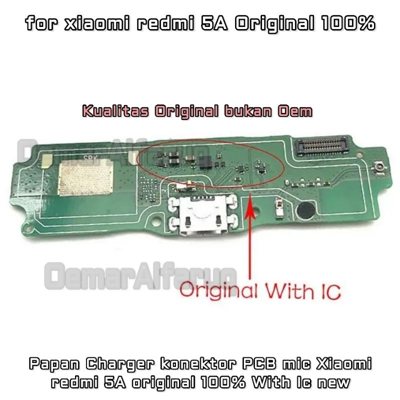 100% original Xiaomi redmi 5A Charger Connector Board With Ic Pcb Mic ...
