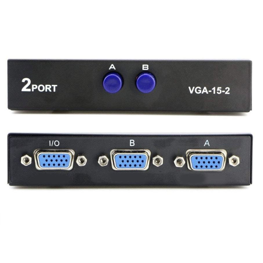 LAYAR Vga Switcher 2 Port Switcher VGA 2 Port VGA Switch 2 Port 2 Input 1 Out Output 2 PC Laptop ...