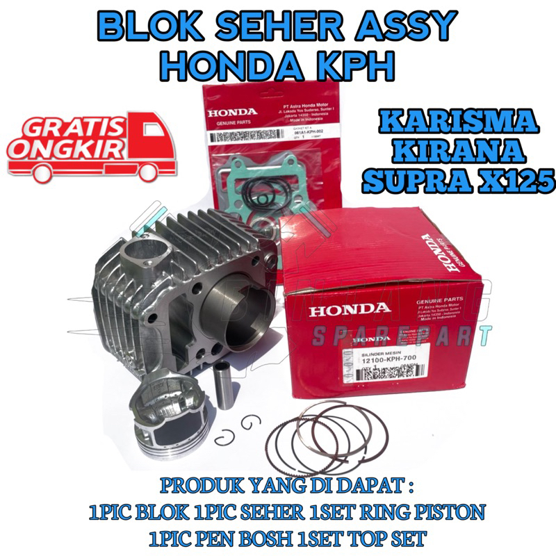 Seher Block Kit Karisma Supra 125 Kirana Original Quality Honda KPH Piston Block Original Honda ...