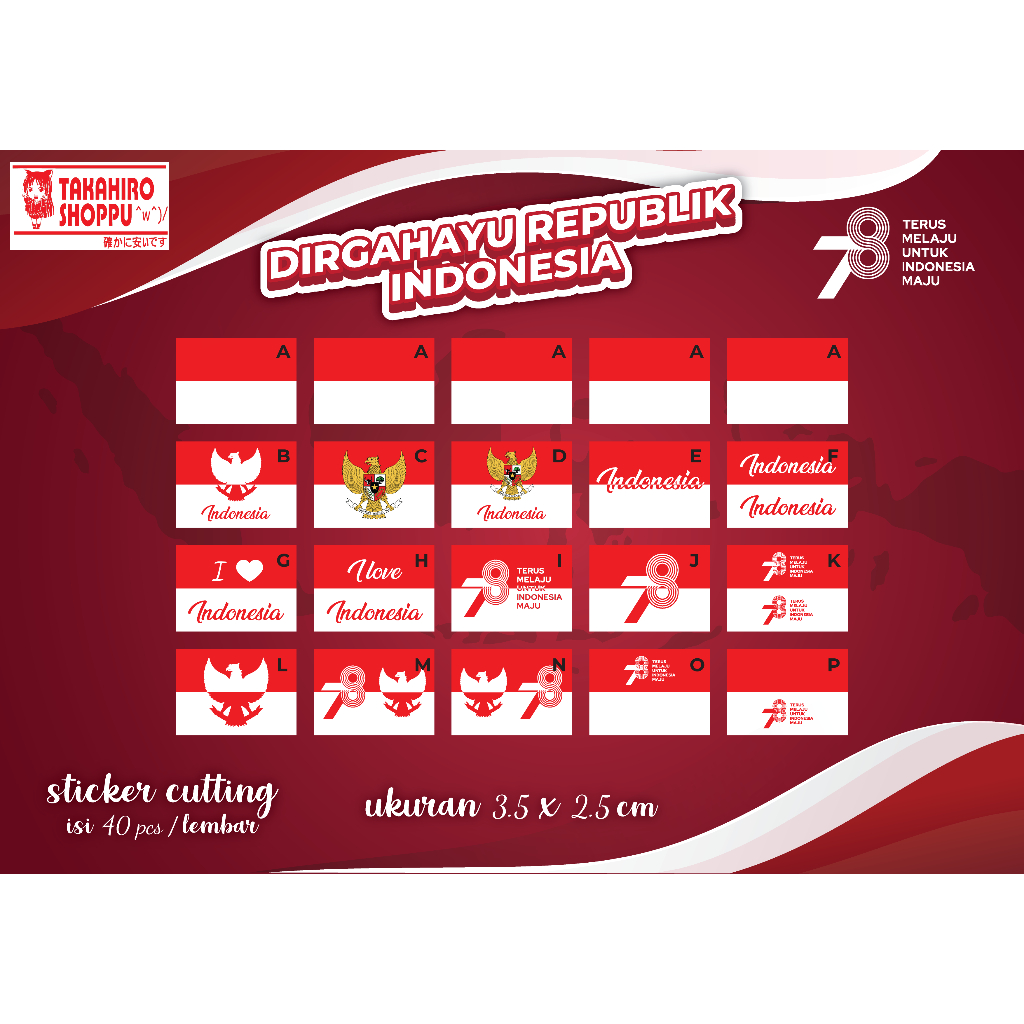 PUTIH MERAH Red and White Flag Stickers for Cheeks | Shopee Malaysia
