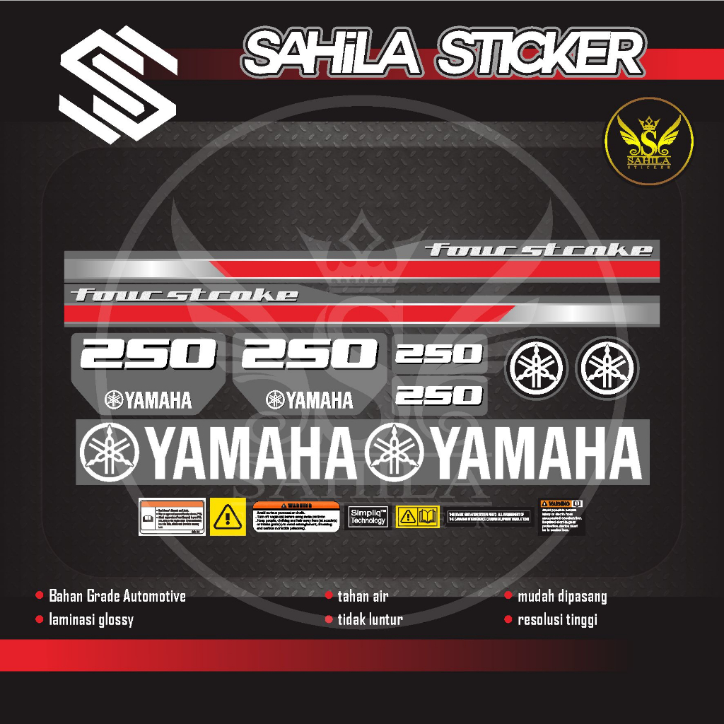 MESIN Sticker YAMAHA ENDURO 250HP 2013+STICKER DECAL KIT YAMAHA 250 4 ...