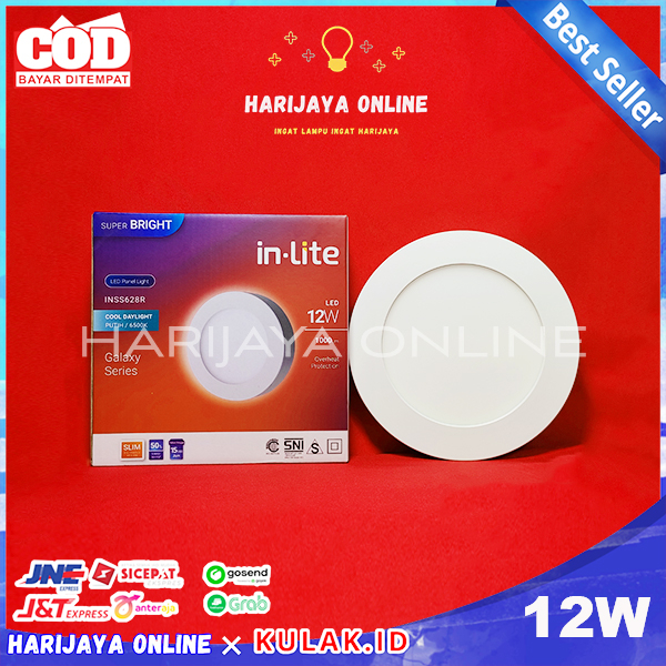 Inlite LED PANEL LIGHT 12 WATT OB ROUND DOWNLIGHT OUTBOW CEILING SNI ...