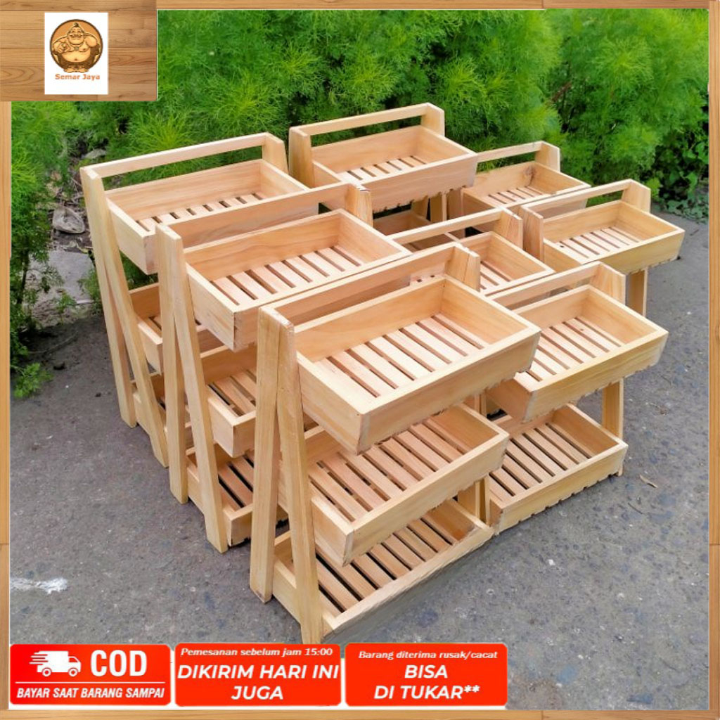 KAYU Free 5 STICKER!! Kitchen SHELF | Onion Rack | Fruit Rack | Potato ...