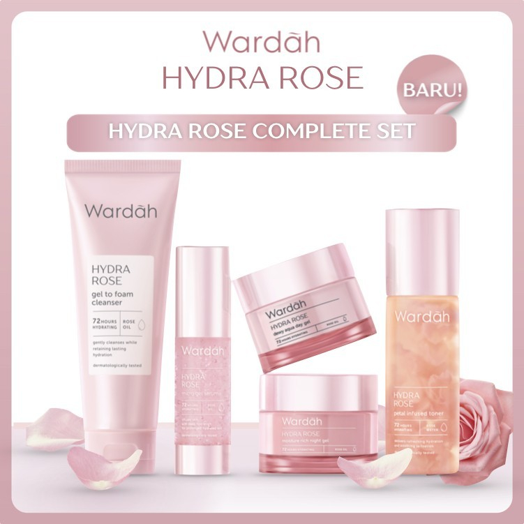 Original Wardah Hydra Rose Skin Care Full Set Soap Cream Day Night ...