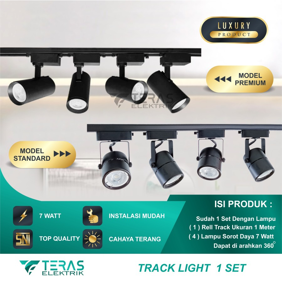 Spotlight Package 1 set of 4 + 1M LED Track Light Spotlight Rail ...