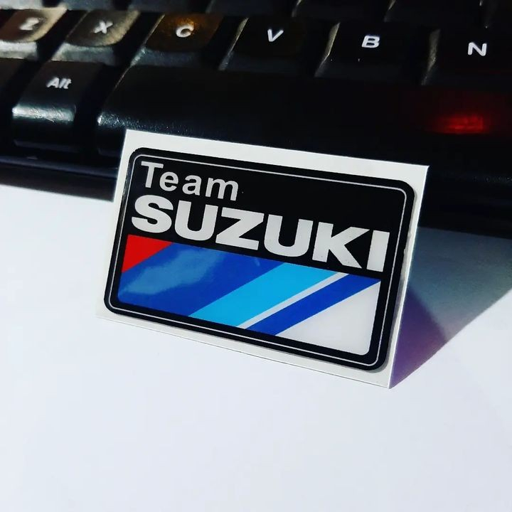 HITAM Team SUZUKI BLACK Resin Embossed Sticker Small 3D Lycal Logo ...