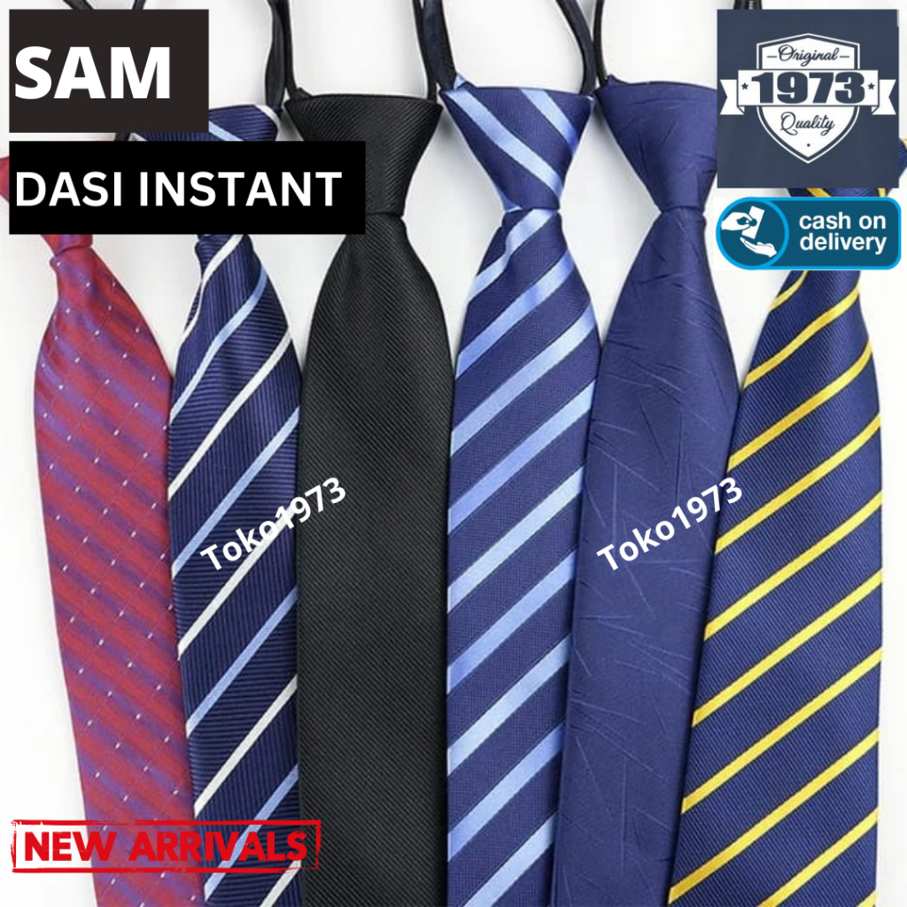 Sam - INSTANT tie ready to wear tie zipper tie formal tie office tie ...