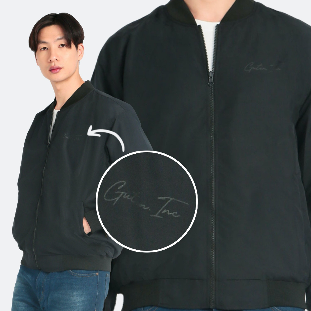 HITAM Guten Inc - Men's Black Bomber Jacket Mayland Bomber Black Jacket ...