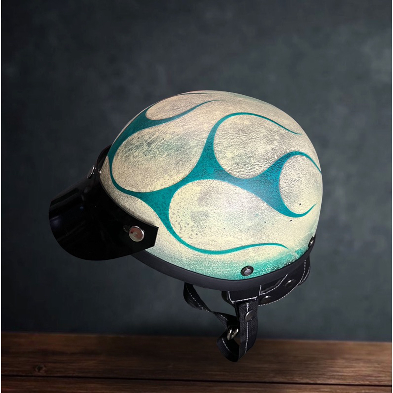 Japanese Shorty Patina Flame - Vespa Chopper Bobber Chip Helmet ...