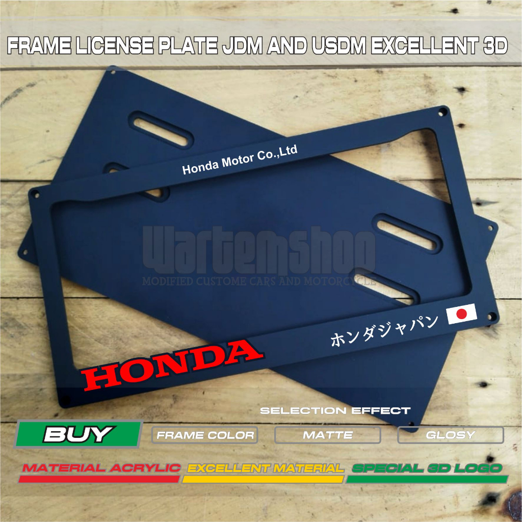Universal JDM AND USDM 3D CUSTOME PLATE LICENSE FRAME HONDA JAPAN ...