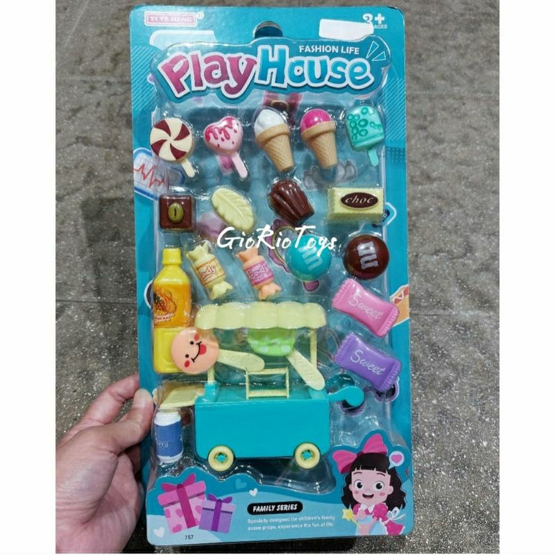 Play House Dessert Ice Cream Cart Toy Children's Ice Cream Cart Toy ...