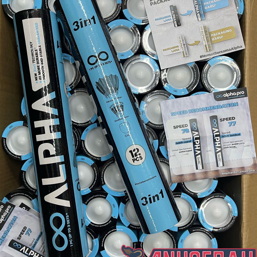 Shuttlecock/kok Badminton Badminton ALPHA PRO BLACK 3in1 ORIGINAL ...